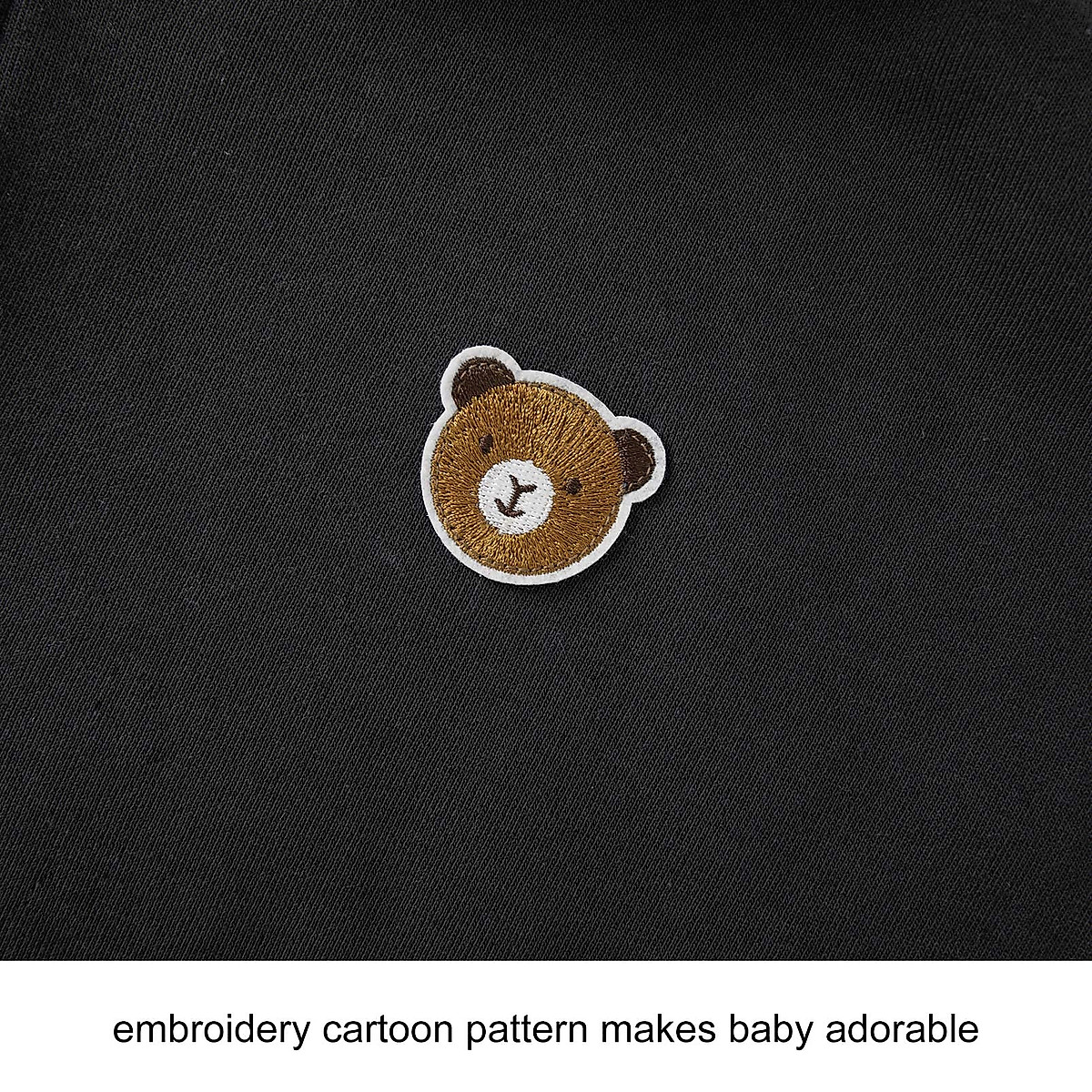 pureborn Toddler Boys Girls Hooded Poncho Cape Cloak Fleece Coat Snowsuit Winter Outfit 1-3 Years Dark Grey Bear