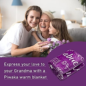 Wonderful Grandma Throw Blanket | Best Grandma Gifts | Wrap Your Grandmother with Love and Inspirational Words | Comfort Grandma Blanket Mothers Day Birthday Gifts for Grandma (Purple, Flannel)