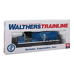 Walthers Trainline HO Scale Model EMD GP9M Standard DC Boston & Maine #1754 Train, Blue/Black/White, EMD GP9M Boston & Maine