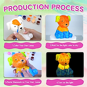 HAPMARS Paint Your Own Dog Lamp Kit 1pcs, DIY Dog Art Craft Painting Kits for Girls Boys Kid Age 4 5 6 7 8 9 10 11 12+, Art Supplies Creative Gifts for Easter, Birthday, Christmas, Party