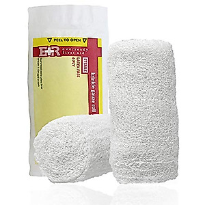 Ever Ready First Aid Sterile Krinkle Kerlix Type 4 1/2" x 4.1 Yds, Latex Free, 6 PLY, Gauze Bandage Roll - 24 Count