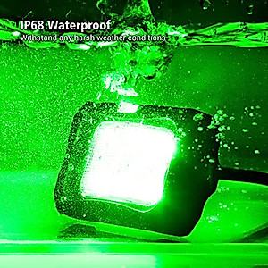 MICTUNING C2 Curved Green LED Rock Lights - 4 Pods Underglow Lights Compatible for Car Truck Offroad ATV UTV Boat