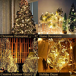 Koxly Outdoor String Lights 200 LED 66FT Long Fairy Tree Light with Remote Control Timer Waterproof Christmas Decorative Extendable Lights Plug in 8 Modes Twinkle Lights for Wedding Party Holiday