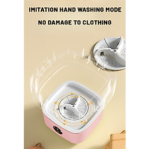 Portable washing machine,Mini Washer,11L upgraded large capacity foldable Washer.Deep cleaning of underwear, baby clothes and other small clothes.Suitable for apartments, dormitories, hotels. (Pink)