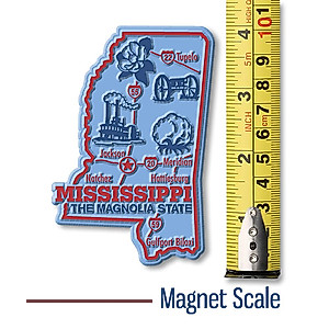 Mississippi Giant State Magnet by Classic Magnets, 2.7" x 4", Collectible Souvenirs Made in The USA
