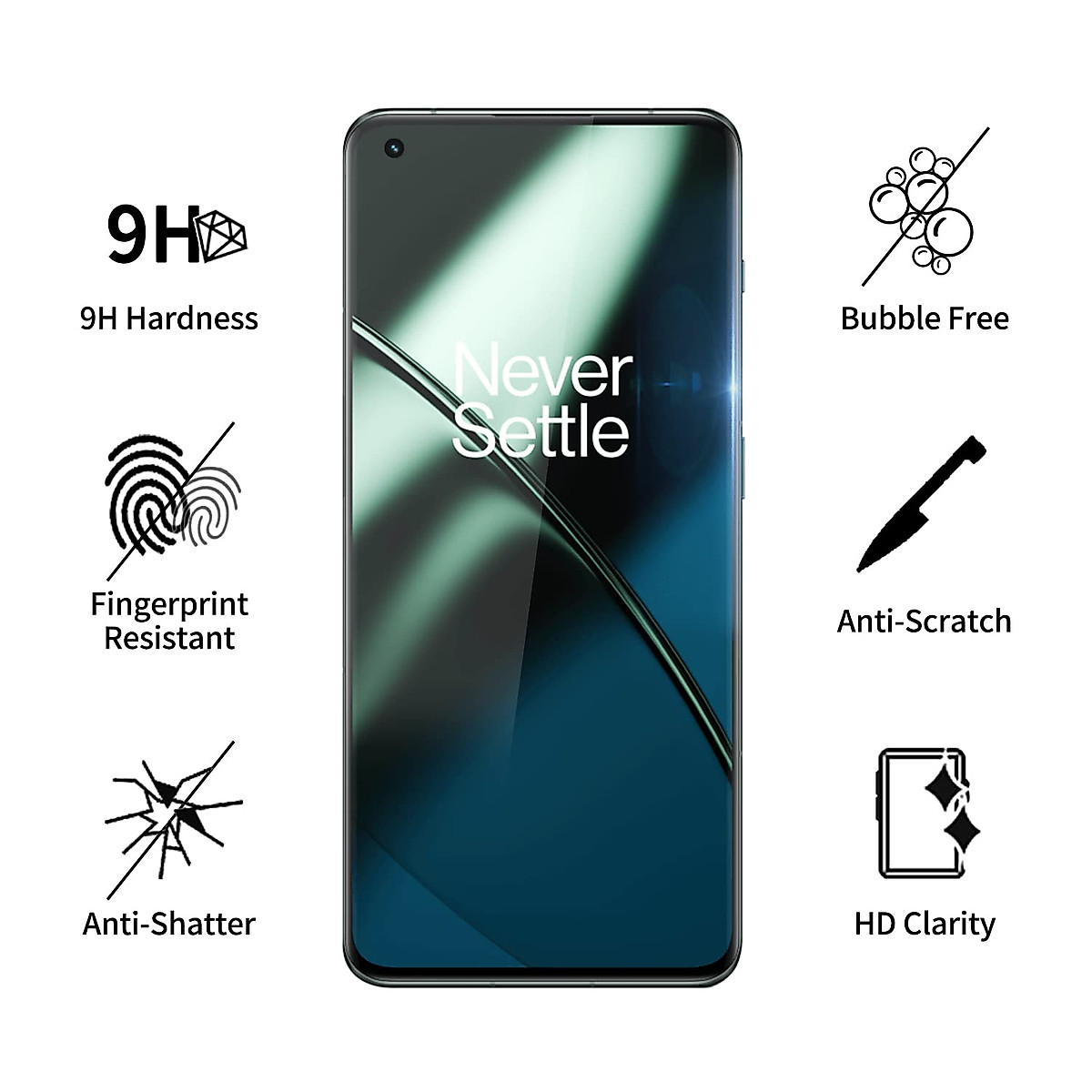 GOBUKEE [3 pack] Compatible with Full Coverage Tempered Glass X 3 Oneplus 11 5G 2023, 3D Glass, HD Clear, Bubble Free, Anti-Shock, Case Friendly, Full Cover [9H Hardness]