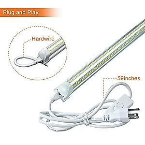 ONLYLUX 8ft LED Shop Light, 8' 100W 15000lm 6000K (12 Pack), 8 Foot Linkable led Shop Lights with Plug Fixture for Garage Workshop, T8 LED Tube Lights, High Output,