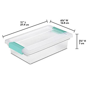 Sterilite Large Clip (12 Pack) & Small Clip (6 Pack) Clear Plastic Storage Organizer Tote Container Bin Box for Home Office Organization and Storage