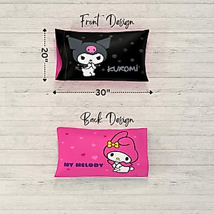 Franco Collectibles Hello Kitty & Friends My Melody & Kuromi Beauty Silky Satin Standard Reversible Pillowcase Cover 20x30 for Hair and Skin, (Officially Licensed Product)