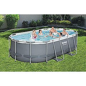 Bestway Power Steel 14' x 8'2" x 39.5" Oval Above Ground Pool Set | Includes 530gal Filter Pump, Ladder, ChemConnect Dispener