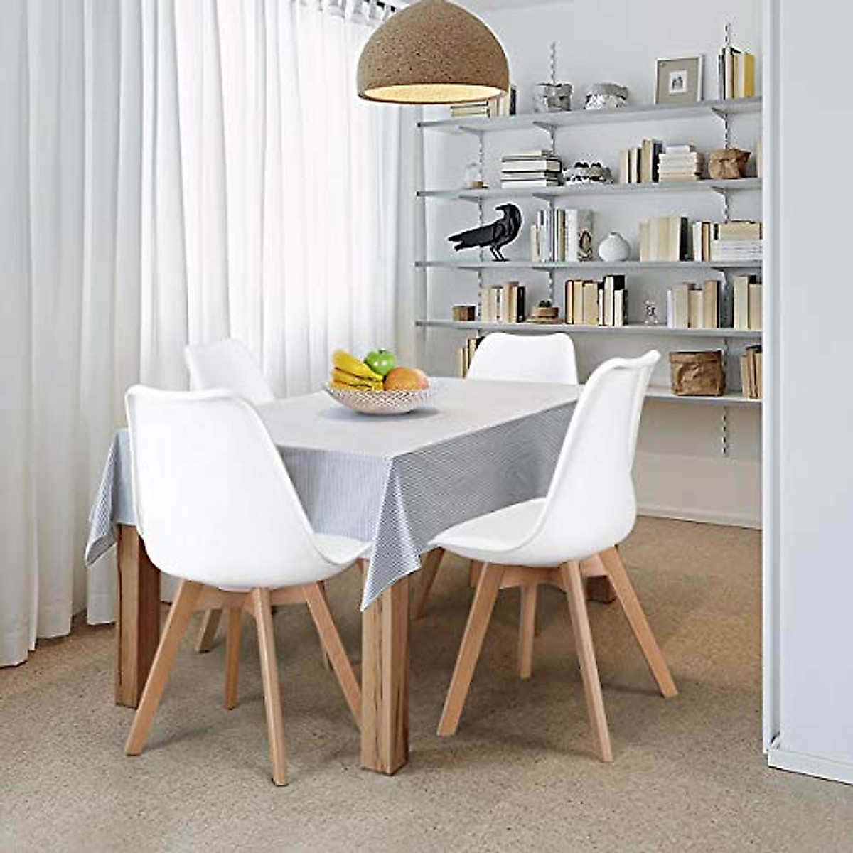 Yaheetech Dining Chairs DSW Chair Shell Lounge Plastic Side Chair Modern Mid Century Dining Room Living Room Bedroom Kitchen Chairs Accent Chair White,8Pcs