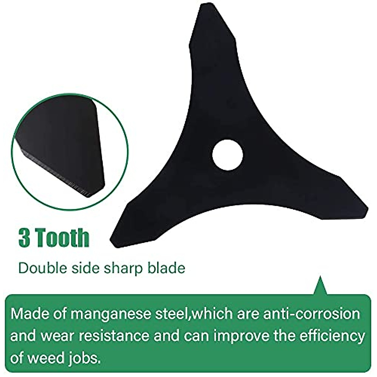 ACEBINTE 9" x 20T Chainsaw Tooth Brush Blades Kit, Cutter Trimmer Weed Eater Blade, Steel Grass Brush Cutter Blade, 2 Blades, with Adapter for Cutter, Trimmer, Weed Eater Chainsaw Tooth…