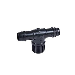 USA MADE - 25-Pack - 1/2" Inch Drip Irrigation Connectors/Hydroponics Barbed Connector Fitting, (Fits of 16mm.520 ID Drip Tubing) (1/2 Inch MNPT Adapter Tee)