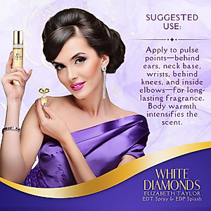 Elizabeth Taylor White Diamonds Perfume for Women EDT 4 Piece Gift Set 1.7 Ounce