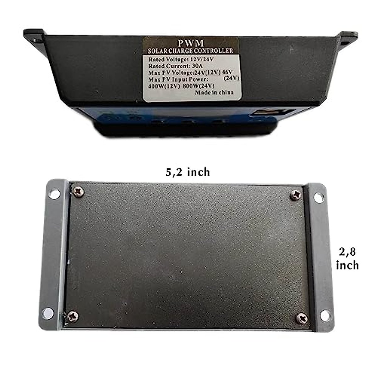 30A PWM Solar Charge Controller 12V 24V Battery Detect Voltage Cheap Regulator 5V USB Port Phone Charger Mini Offgrid System Pulse Width Modulation Controller Auto Timer DC Load Module