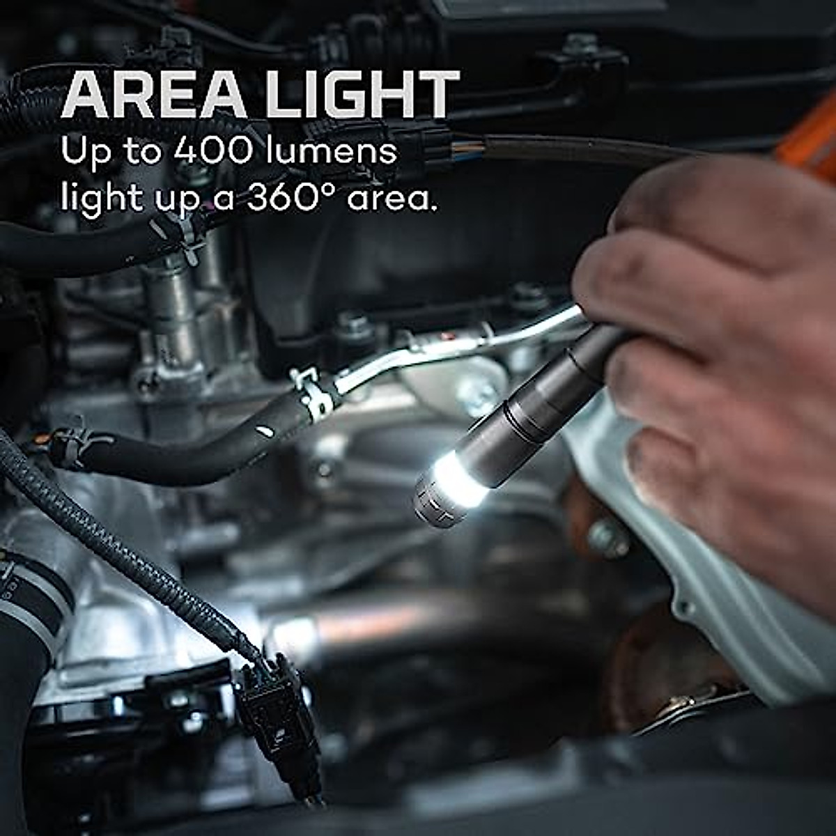 NEBO Inspector 500+ Pen Light, 500 Lumen LED Rechargeable Pocket Size Pen Flashlight with Steel Pocket Clip, USB Charging Cable, IPX7 Waterproof, and Magnetic Base, Gunmetal Gray