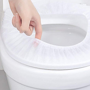 Tomaibaby 50pcs Dispossable Toilet Seat Covers, Portable Non-Slip Potty Seat Covers for Kids or Adults Travel Accessories