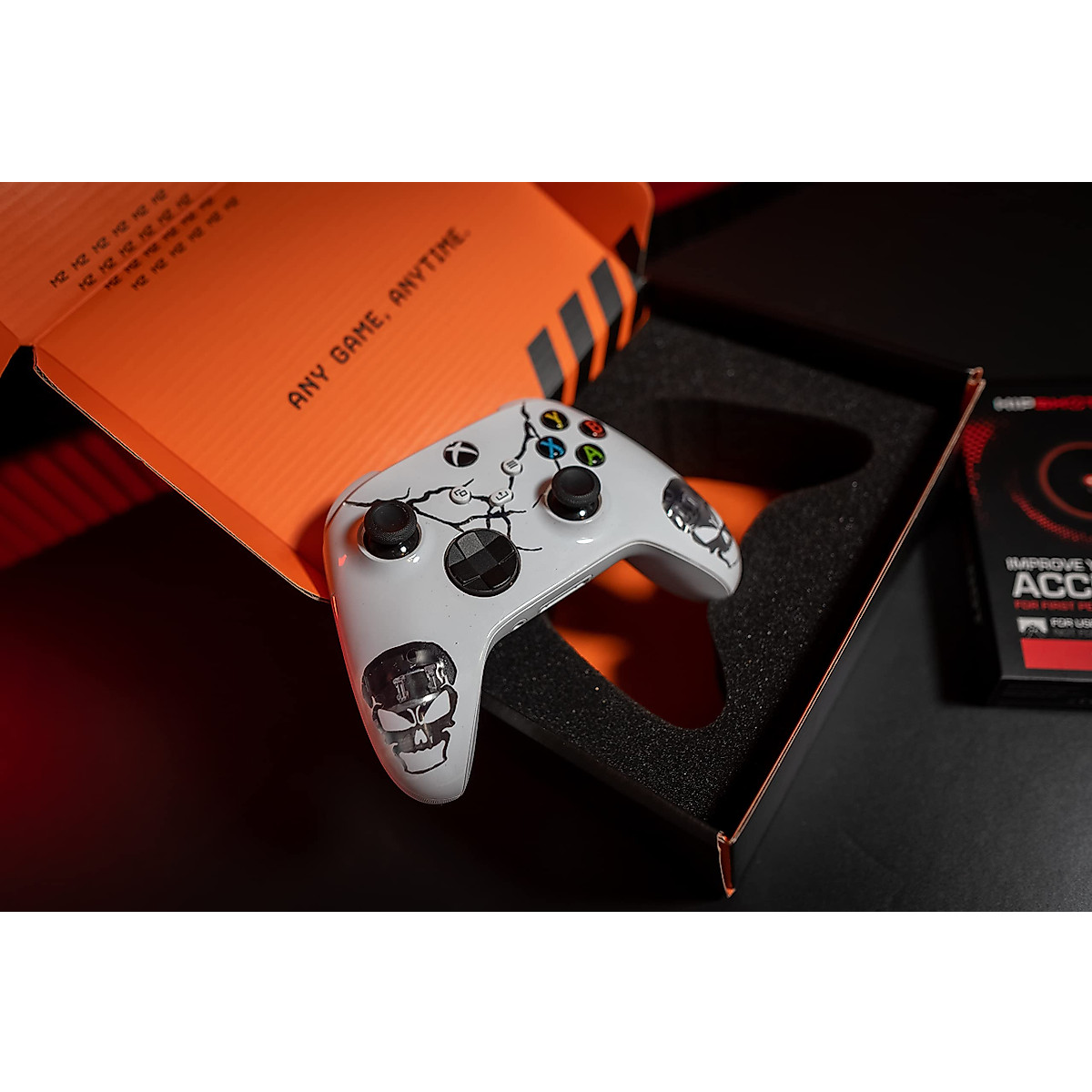 MODDEDZONE Skulls White Original Custom UN-Modded Wireless Gaming Controller compatible with Xbox One S/X, PC | Personalize Your Gaming Experience and Exceptional Performance | Customized in the USA|
