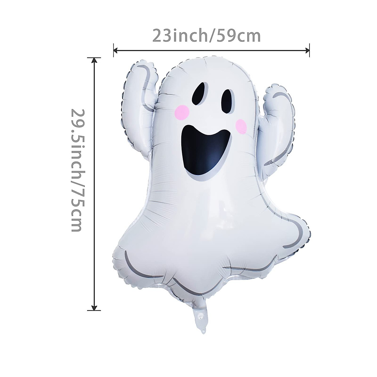 Ghost Balloons White Ghost Shape Aluminum Foil Balloon for Halloween Theme Party 6Pack
