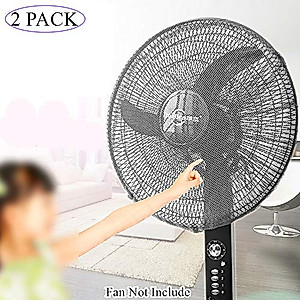 2 Pack - 16" Fan Cover,Washable Pedestal Fan Dustproof Cover,Protect Kid Children Baby Finger Net Mesh Fan Guard,Summer Home Fan Safety Dust Cover,Perfect for Parents of Toddlers (Black)