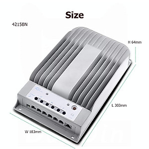 EPEVER Tracer 2215BN 20A MPPT Controller 12V/24V Auto,Max 150V, 260W/520W Input with LCD Display for Sealed, Gel, Flooded Lead-Acid Battery