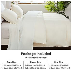 JML Duvet Cover , Ultra Soft 100% Washed Microfiber 3 Pieces Bedding Duvet Cover Set and Breathable Solid Color Duvet Cover Set