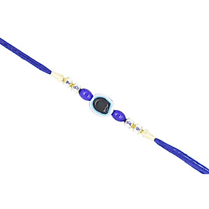 Handmade Evil Eye Rakhi Raksha Bandhan Rakhi for Brother | Designer Rakhi Bracelet Handmade Rakhi | Rakhi for Brother made Kundan Multicolor Beads for Indian Festival Raksha Bandhan (Design2)