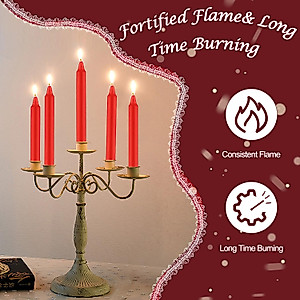 Tobeape Red Candles Set of 24, 4" Red Spell & Chime Candles, Unscented Mini Taper Candle for Witchcraft, Wiccan Altar, Magic Tools, Rituals, Prayer, Meditation and Christmas Party Decoration