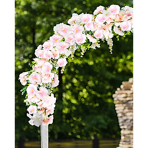 Omldggr 2 Pack Artificial Cherry Blossom Flowers Garland Hanging Vine Garland Flower Garland for Wedding Wreath Wedding Arches for Home Garden Party Outdoor Decor(Pink)
