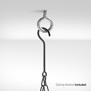 Sorbus® Pot and Pan Rack for Ceiling with Hooks — Decorative Oval Mounted Storage Rack — Multi-Purpose Organizer for Home, Restaurant, Kitchen Cookware, Utensils, Books, Household (Hanging Chrome)