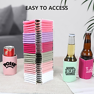 Wanapure Magnetic Acrylic Can Cooler Holder,Beer Can sleeves Storage,Wall Mounted Can Cooler Dispenser,Gifts for Beer Lovers
