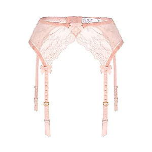 AWFOUGAR Sexy Lace Adjustable Garter Belt High Waisted Hollow Out Lace Suspender Garter Belts for Women