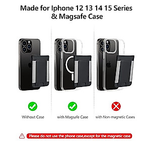 2-in-1 Magsafe Wallet, Up-grade with iPhone Wallet and Adjustable Stand, Open ID Window, Magnetic Wallet for iPhone 15/14 Pro Max/14 Pro/14/14 Plus/13/12 Series, 9 Cards Holder, Vegan Leather, Black