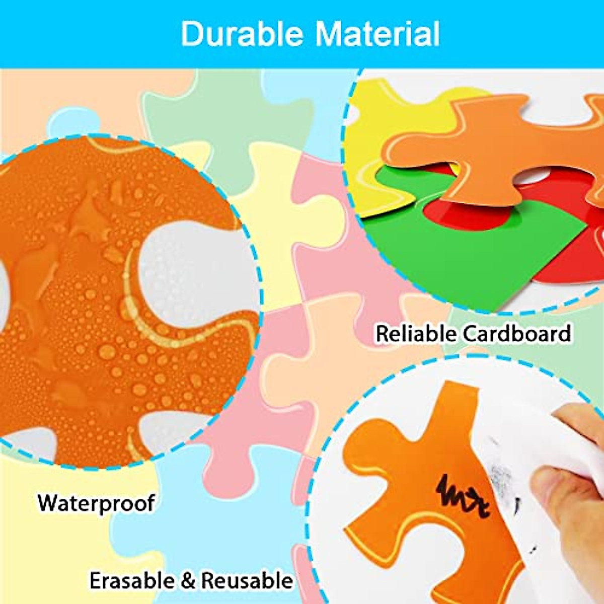 Colorful 80Pcs Puzzle Cutouts for Classroom Decor