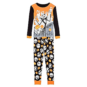 Disney Boys' The Nightmare Before Christmas 2-Piece Snug-Fit Cotton Pajamas Set, BEWARE JACK, 6