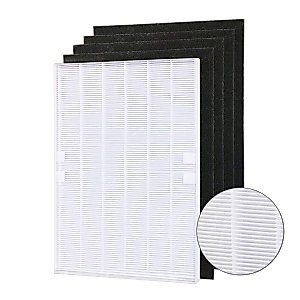 WuYan 4pcs Air Purifiers Part Carbon Front Filter and 1 Main HEPA Filter for Winix 115115 5300 5500 630