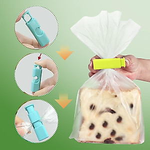 wanh Bread Bag Clips Reusable,Snack Bread Wrapper Sealing Clip to Keep Bread Fresh, Bread Ties Bag Closures Closer Cinchers,Squeeze and Lock Bread Clips for Food Storage (8Pcs Pink)