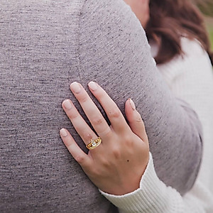 Fashion Rings for Women, Gold Wedding Rings Cubic Zirconia Tiara Princess Queen Best Friend Promise Gifts Size 8