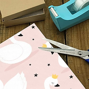 Veundei 3 Pack Gift Wrapping Paper Bundle Beautiful Swan Princess Wrapping Paper Roll Packing Paper Gift Wrap for Birthdays, Weddings, Party, Holiday, Baby Shower, 58 x22.8 Inch (9.18.sq.ft) per Roll