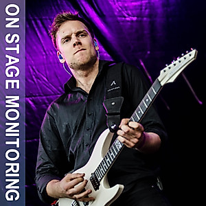 BASN MMCX in Ear Monitor Headphones, Musicians Triple Driver Noise Isolating Earphones with 2 Upgraded Detachable Cables (Ice Blue)