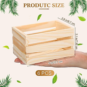 Roowest Small Wooden Crates 5" Craft Nesting Wood Basket Unfinished Storage for Display Storage Decor DIY Milk Wine Towel Toys Retail Art Craft Home Bathroom(24 Pcs)