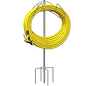 Stainless Steel Garden Hose Holder, SOLIGT Heavy Duty Freestanding Hose Stand, Rustproof Water Hose Holders for Outside Yard - Sturdy to Hold 150ft Hoses