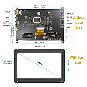 Lesown 7 inch Raspberry Pi Monitor Touchscreen with Case, Touch Display 7 inch Monitor Raspberry Pi 5 Screen 1024x600 IPS Small HDMI Monitor Speakers for Raspberry Pi 5 4 3 Win, Driver Free