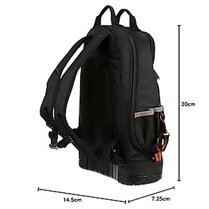 Klein Tools 55421BP-14 Tool Bag Backpack, Heavy Duty Tradesman Pro Tool Organizer / Tool Carrier with 39 Pockets and Molded Base