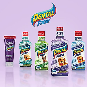 Dental Fresh Advanced Plaque and Tartar Water Additive, 17oz – Dog Teeth Cleaning Formula to Freshen Breath and Improve Overall Oral Health