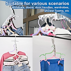 Feoqibu 10 Piece Portable Clothes Racks with Clips, Travel Clothes Racks, Foldable Clothes Racks for Outdoor Camping, Traveling, Dorms, Apartments, Home Clothes Storage and Drying