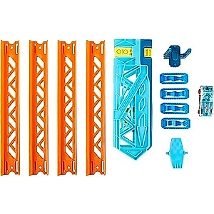Hot Wheels Track Builder Unlimited Slide & Launch Pack for Kids 6 Years & Older with a 1:64 Scale Hot Wheels Vehicle, Moveable Kicker Booster & 3 Track Pieces that Connect to Other Sets
