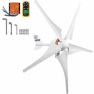 VEVOR, 12V/AC Turbine Kit, 400W Wind Power Generator with MPPT Controller 5 Blades Auto Adjust Windward Direction Suitable for Terrace, Marine, Motor Home, Chalet, Boat, White
