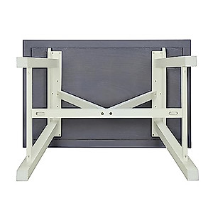 Merax Farmhouse Dining Table Set for 4, Solid Wood Frame with Upholstered Chairs and Bench, Twin, Grey