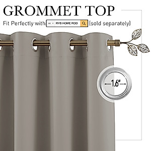 RYB HOME Sliding Glass Door Curtains for Patio, Blackout Thermal Insulating Privacy Vertical Blinds for Large Window Living Room Bedroom Drop Cloth Closet Divider, W 100 x L 84 inches, Sand